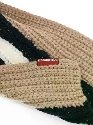 Dsquared2 Striped Ribbed-knit Scarf