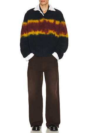 Sacai Chusen-dyed Knit Polo Shirt