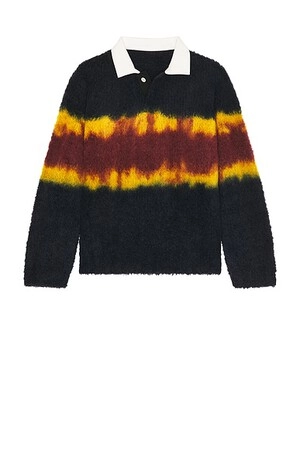 Sacai Chusen-dyed Knit Polo Shirt