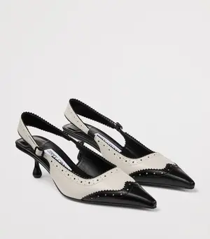 JIMMY CHOO Amel 50 Leather Slingback Pumps