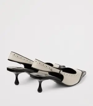 JIMMY CHOO Amel 50 Leather Slingback Pumps