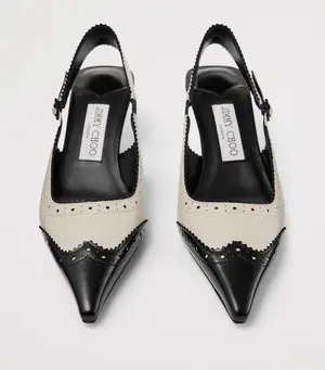 JIMMY CHOO Amel 50 Leather Slingback Pumps