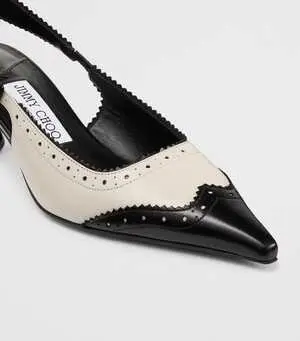 JIMMY CHOO Amel 50 Leather Slingback Pumps