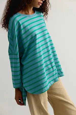 We The Free Two Sense Striped Long Sleeve Top - Blue