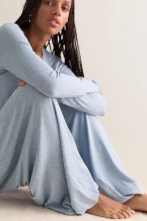 INTIMATELY Dream State Wide Leg Joggers - Soft Chambray