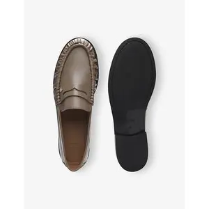 BOSS Logo-embellished Leather Loafers