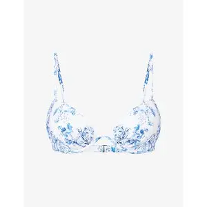 Camilla Moulded-cup Bikini Top - Ceramic Panoramic