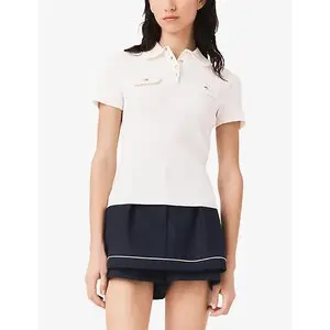 Maje Flap-pocket Slim-fit Knitted Polo Shirt