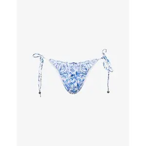 Camilla Floral Tie-side Bikini Bottoms - Ceramic Panoramic