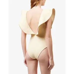 Johanna Ortiz Ruffle-trim Crinkle One-piece Swimsuit