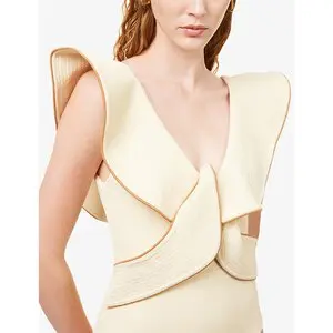 Johanna Ortiz Ruffle-trim Crinkle One-piece Swimsuit