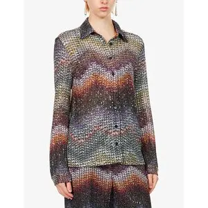 Missoni Long-sleeve Metallic-knit Shirt