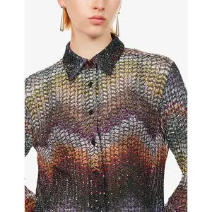 Missoni Long-sleeve Metallic-knit Shirt