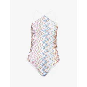 Missoni Zigzag-pattern Halterneck Swimsuit - Multicolor