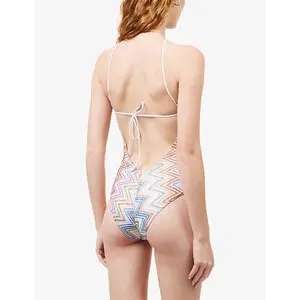 Missoni Zigzag-pattern Halterneck Swimsuit