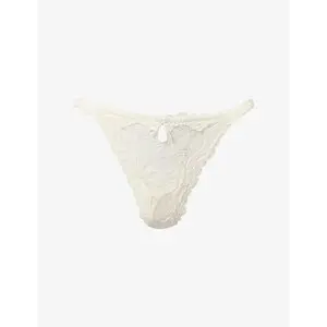 Lounge Adorn Floral Lace Thong - Cream