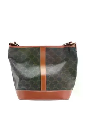 Celine 2020-2026 Medium Triomphe Coated Canvas Bucket Bag - Brown