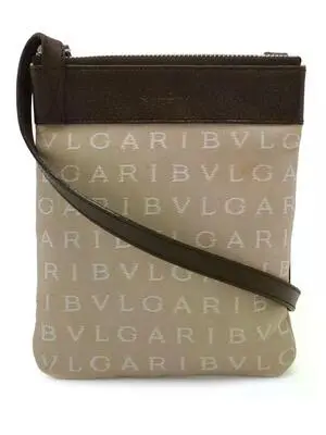BVLGARI 2000-2026 Logomania Canvas Crossbody Bag - Neutrals