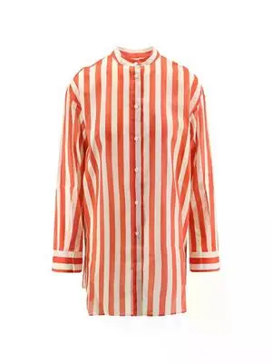 ERES Duetto Striped Cotton Shirt - Orange