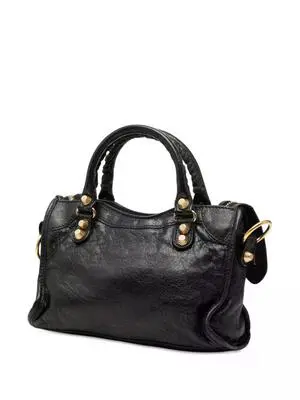 Balenciaga Mini Lambskin Leather Satchel With Studs