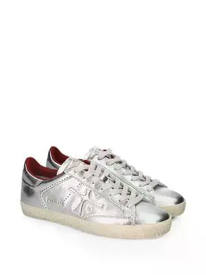 Premiata Steven Metallic Leather Lace-up Sneakers
