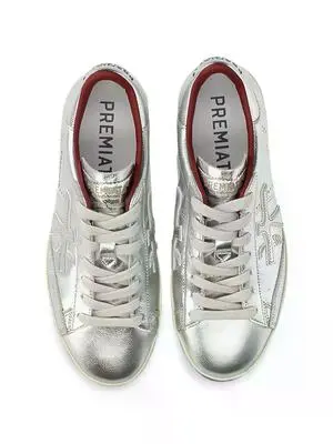 Premiata Steven Metallic Leather Lace-up Sneakers