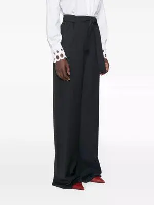 Max Mara Belted Wide Leg Wool Trousers
