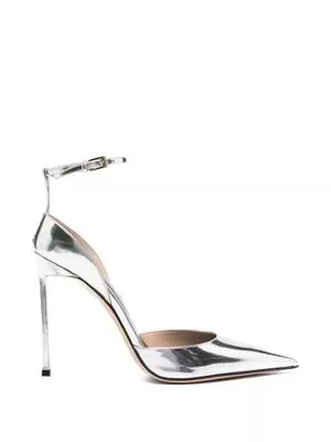 TOM FORD Point-toe Ankle-strap Stiletto Heeled Pumps - Silver