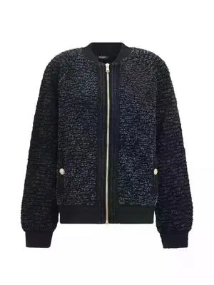 Balmain Sequin-embellished Bouclé Bomber Jacket - Black