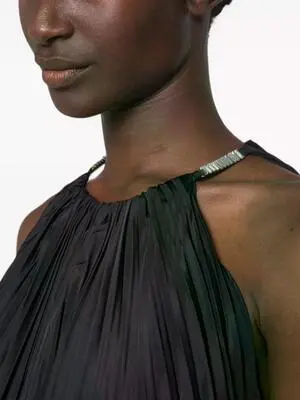 Max Mara Pleated Crystal-embellished Maxi Dress