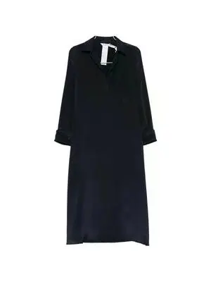 Max Mara Silk Slit-sleeve Midi Dress - Blue