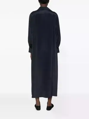 Max Mara Silk Midi Dress With Slit Sleeves