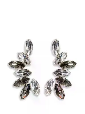 Erdem Crystal-embellished Marquise-cut Earrings - Silver