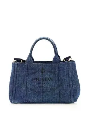Prada Canapa Convertible Tote Bag - Blue