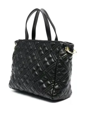 Moschino Quilted Logo Plaque Tote Bag
