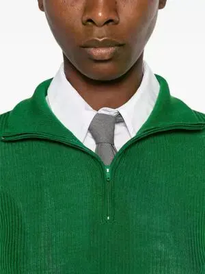 THE FRANKIE SHOP Sade Ribbed-knit Half-zip Sweater