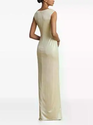 Ralph Lauren Metallic Boat-neck Maxi Dress - Neutrals