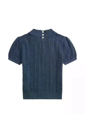 Ralph Lauren Cable-knit Puff-sleeve Sweater
