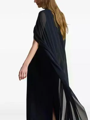 Ralph Lauren Georgette Cape Overlay Maxi Dress