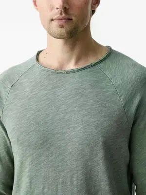 American Vintage Raw-edge Raglan-sleeve T-shirt - Green