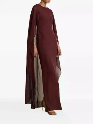 Ralph Lauren Cape-overlay Georgette Maxi Gown
