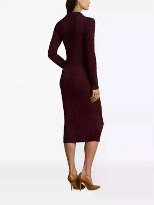 Ralph Lauren Cable-knit Collared Midi Dress