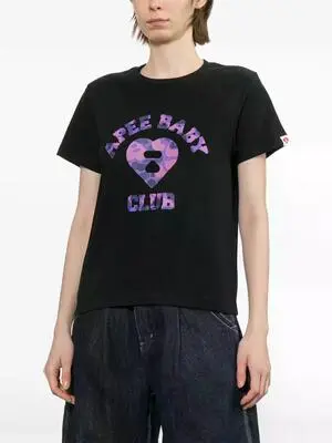 AAPE BY *A BATHING APE Apeetm A Bathing Ape® Cotton Camouflage Heart Logo T-shirt - Black
