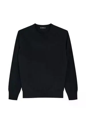 Boggi Milano Crew Neck In Extrafine Merino Wool Sweater - Black