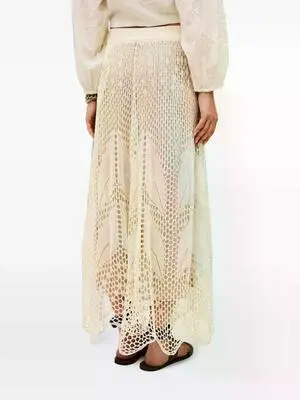Ba&sh Ulys Crochet-knit Pointelle Maxi Skirt - Neutrals