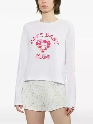 AAPE BY *A BATHING APE Apeetm A Bathing Ape® Heart Logo Long Sleeve T-shirt