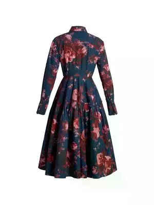 Erdem Floral Print Long Sleeve Shirt Dress