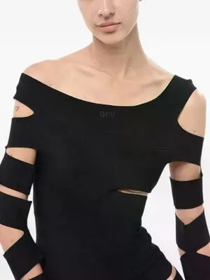 Off-White Cut-out Knit Midi Dress