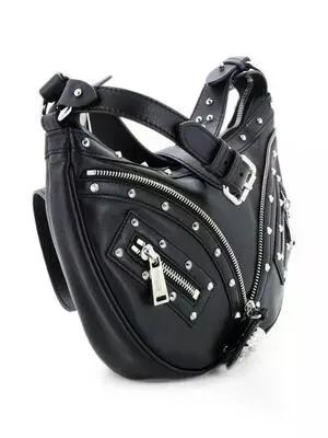 Versace Repeat Studded Leather Small Hobo Bag