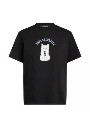 Karl Lagerfeld Ikon Choupette Print T-shirt